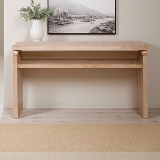 59" Wood Console Table with Open Shelf & Bead Detail - Bed Bath ...