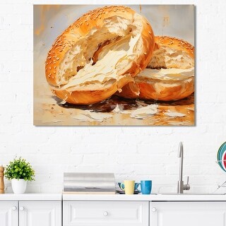 Designart "Bagel Bliss Toasted Breakfast" Breakfast Wall Art - Bed Bath ...