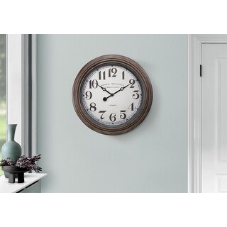 Clocks, 20" Round, Wall Clock, Antique Brown, Transitional - Bed Bath ...
