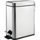 1.3 Gallon Trash Can Rectangle Metal Lidded Step Garbage Bin with ...