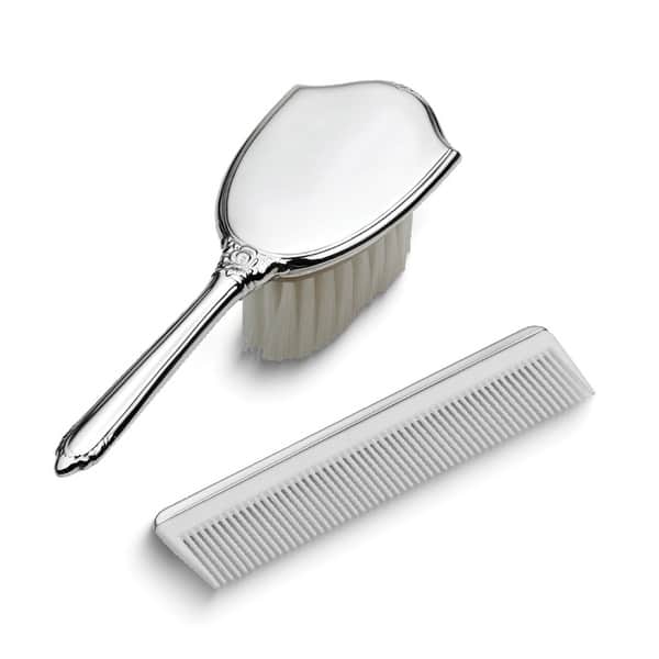 Curata Sterling Silver Gift Boxed Girls Comb and Brush Set - Bed Bath ...