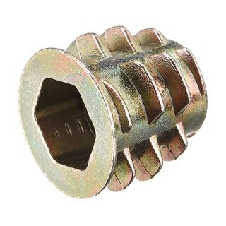 M6x10mm Furniture Screw-in Nut Zinc Alloy Threaded Insert Nuts for Wood ...