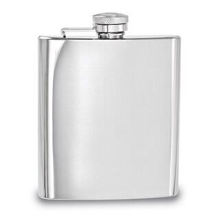 Curata Polished Stainless Steel 8 Ounce Square Flask with Funnel - Bed ...