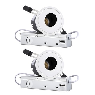 3 Inch 10W 5CCT LED Slot Aperture Recessed Lights with J-Box - 2 Pack ...