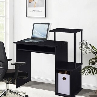 Topcraft Computer Desk with Keyboard Tray & Storage, Black - Bed Bath ...