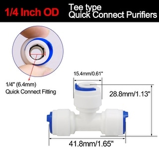 1/4 Inch OD Tee-type Quick Connect Purifiers Tube Push Fitting 5pcs ...