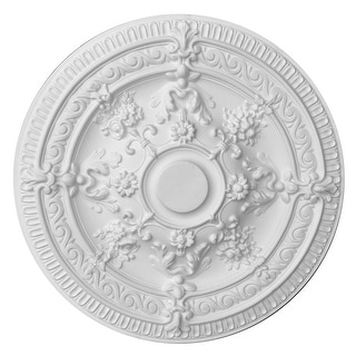 White Scroll Rose Chandelier Ceiling Medallion 28" - Bed Bath & Beyond ...