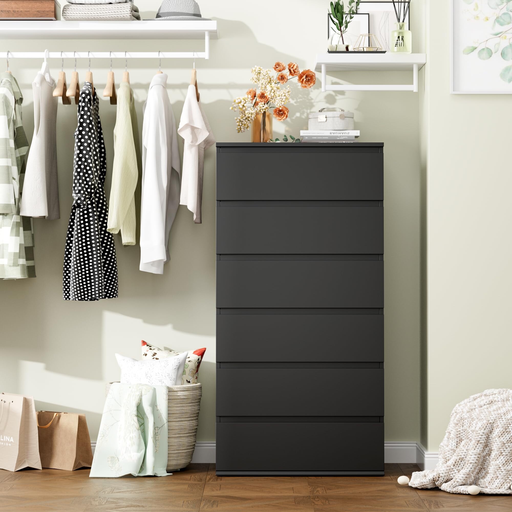 Black tall boy drawers store