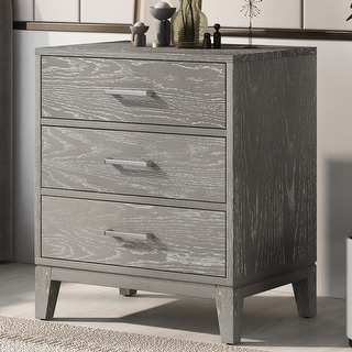Modern Concise Style Nightstand Solid Wood 3 Drawer Nightstand with ...