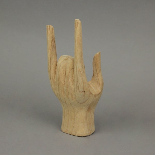 Zeckos Carved Wood Asl Sign Language I Love You Hand Gesture Statue - 7 ...