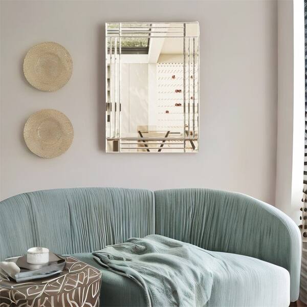 Large Wall-Mounted Silver Decorative Rectangular Wall Mirror for Home ...