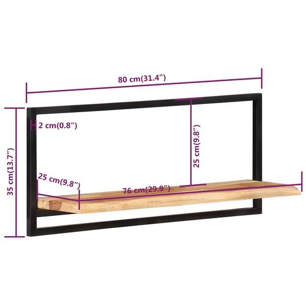 vidaXL Wall Shelves Floating Shelves Display Shelves 2 Pcs Solid Acacia ...