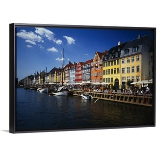 "Buildings at the waterfront, Nyhavn, Copenhagen, Denmark" Black Float ...