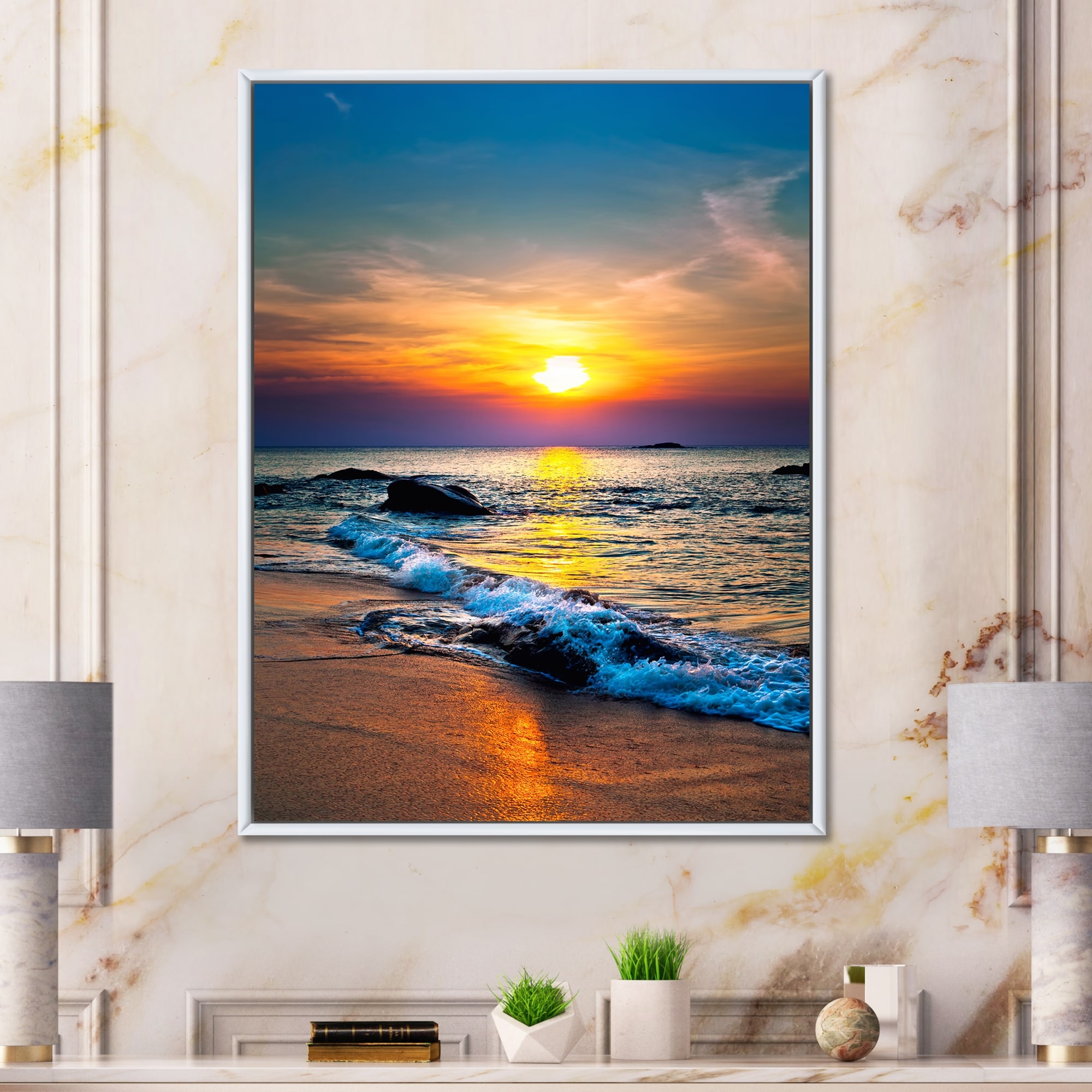 abstract beach sunset