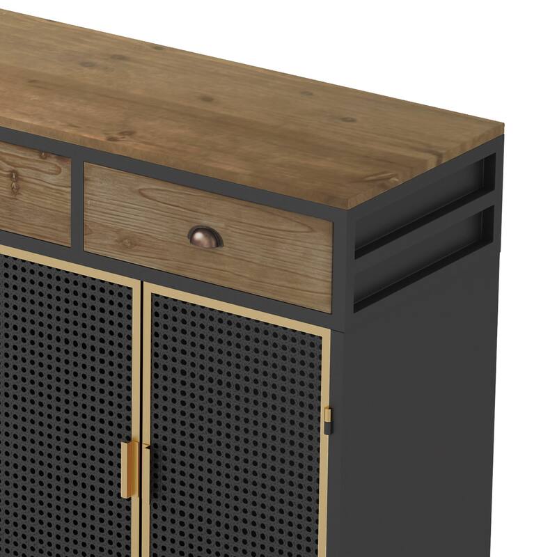 Modern Sideboard with 3 Top Drawers - Overstock - 40225041