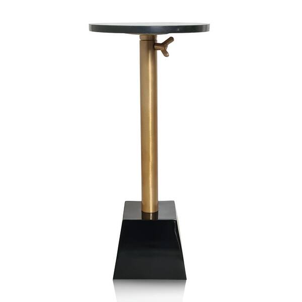 Dann Foley Lifestyle - Drink Table with Black Base Brushed Gold Metal ...