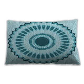 Ahgly Company Patterned Indoor-Outdoor Tron Blue Lumbar Throw Pillow ...