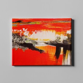 Orange White Lush Abstract Canvas Wall Art - Bed Bath & Beyond - 37094566