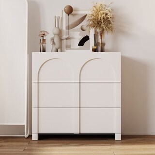 White Modern Style Rubber Wood Structure Three-Drawer Chest - Bed Bath ...