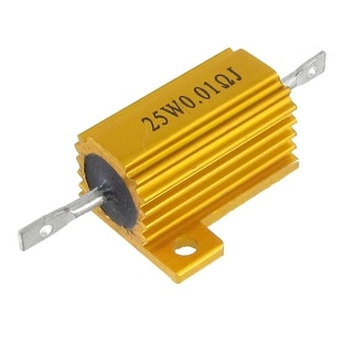 25W 0.01Ohm 5% Aluminum Housed Wirewound Power Resistor Gold Tone ...