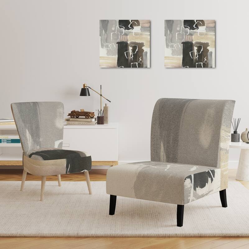 Designart "Glam Dancing Shape I" Upholstered Modern Accent Chair - Arm ...