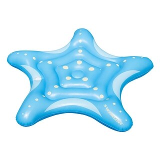 Inflatable Blue Starfish With Polka Dots Island Lounge Pool Float 66.5 ...