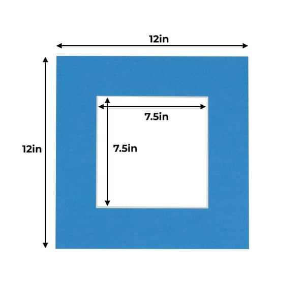 12x12 Mat for 8x8 Photo - Bay Blue Matboard for Frames Measuring 12 x ...