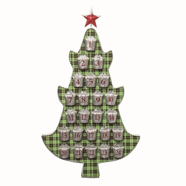 Transpac Wood Green Christmas Tree Countdown Calendar - Bed Bath ...