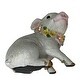 Solar Piglet Garden Light White Resin Flower Led Outdoor Figurine 7.5 ...
