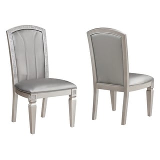 Formal Luxurious Upholstered Dining Chair Set of 2，Modern High Back ...