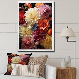 Designart "Mums Autumn Hues Showcases I" Mums Framed Wall Art Prints ...