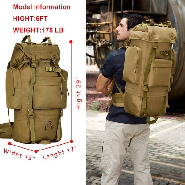 Extra Large Camping Backpack For Men, Military Molle Hiking 2 Daypack ...