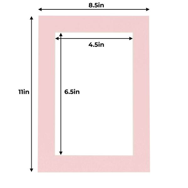 5x7 Mat for 8.5x11 Frame - Precut Mat Board Acid-Free Soft Pink 5x7 ...