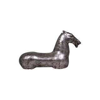 Artissance 21"W Rustic Sliver Metal Horse Statue - N/A - Bed Bath ...