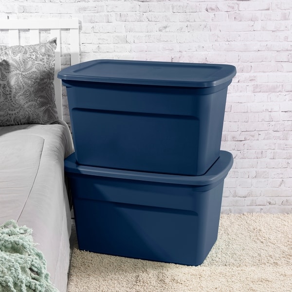 blue lidded bin