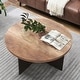 Modern 35 Inch Round Coffee Table with cross legs ，Rustic Brown Table ...