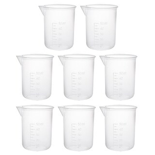 8pcs Measuring Cup Labs Clear PP Plastic Graduated Beakers - Bed Bath ...