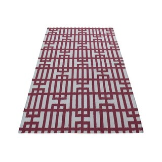 Shahbanu Rugs Alabama Crimson Red Flat Weave Reversible Kilim ...