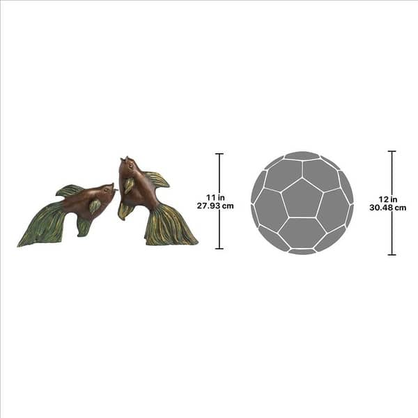 Design Toscano Asian Dancing Betta Fish Spitting Cast Bronze Pond ...