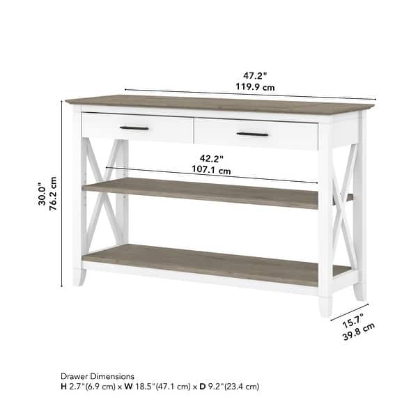 Key West Console Table with Drawers and Shelves by Bush Furniture - Bed ...