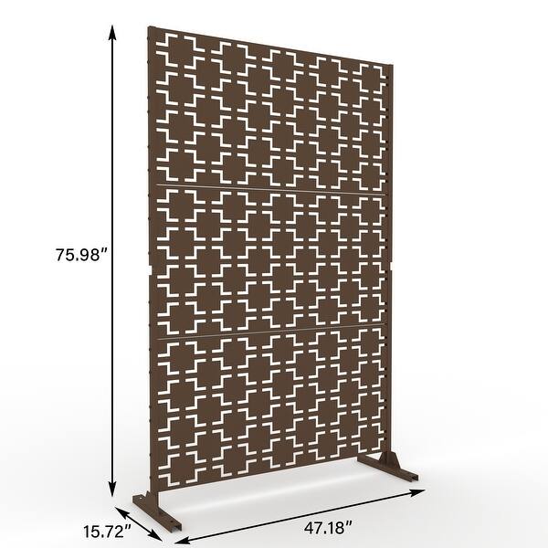 Outdoor Privacy Screen with Stand for Patio Garden Metal Fence Screen ...