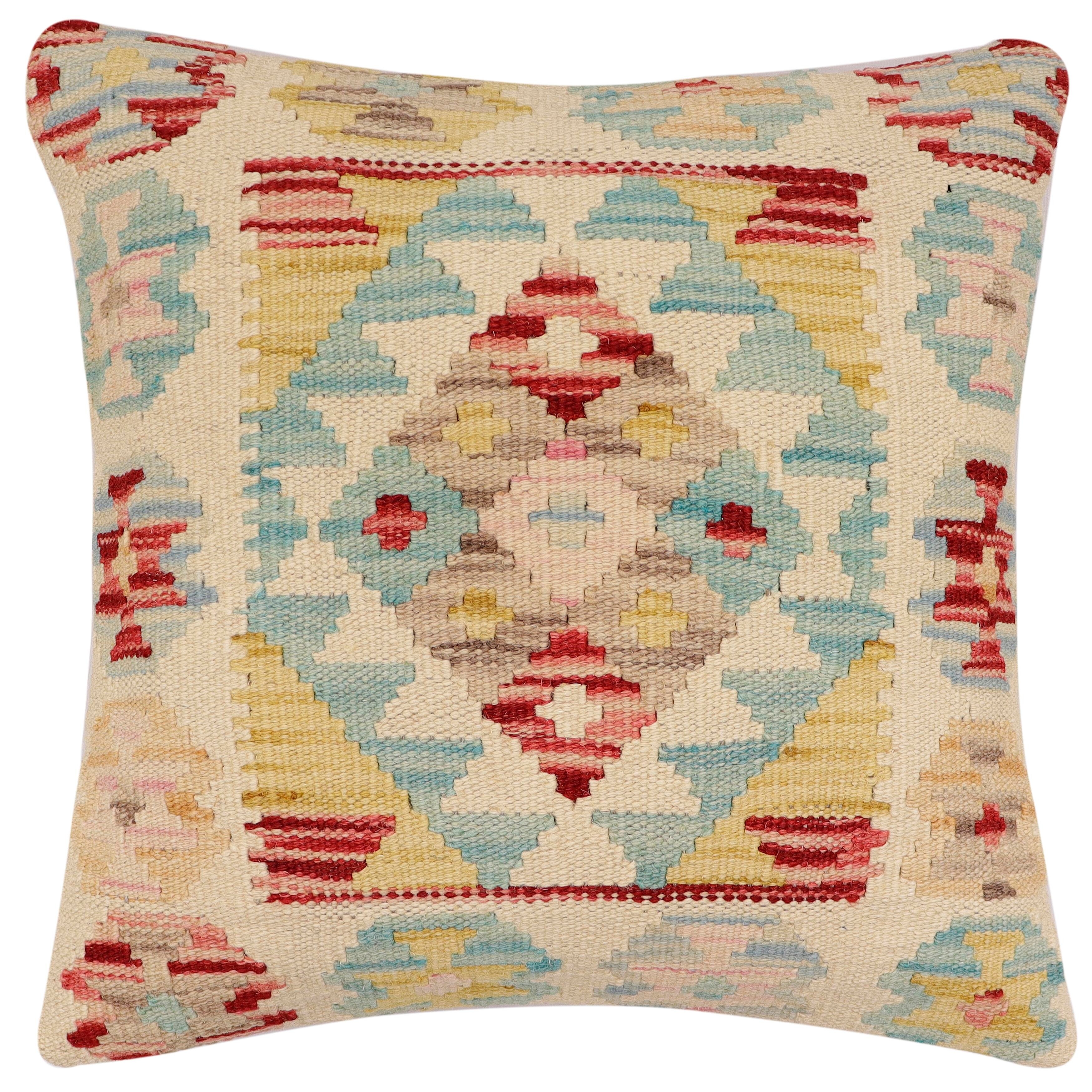 Tribal Harmon Turkish Hand-Woven Kilim Pillow - 18'' x 18'' - Bed Bath ...