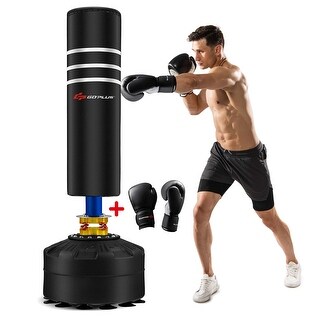 Goplus 70'' 220Lbs Freestanding Punching Boxing Bag w/12 Suction Cup ...