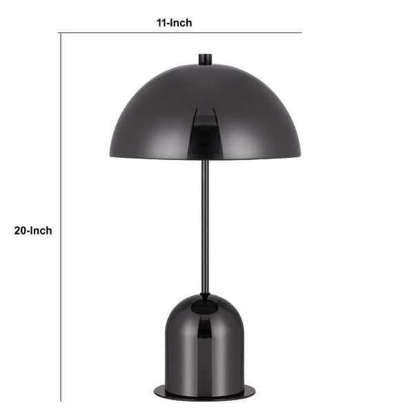 20 Inch Metal Accent Table Lamp Dome Shade, Black - Bed Bath & Beyond ...