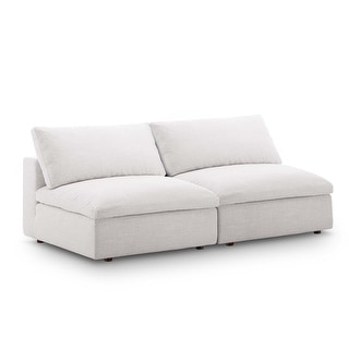 Commix Down Filled Overstuffed 2-Piece Armless Sectional Loveseat - Bed ...