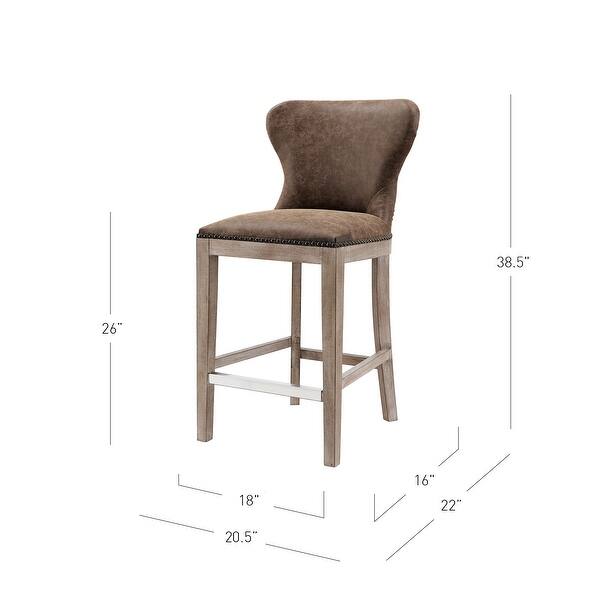 Dorsey Brown and Grey Nubuck Counter Stool - Bed Bath & Beyond - 15961236