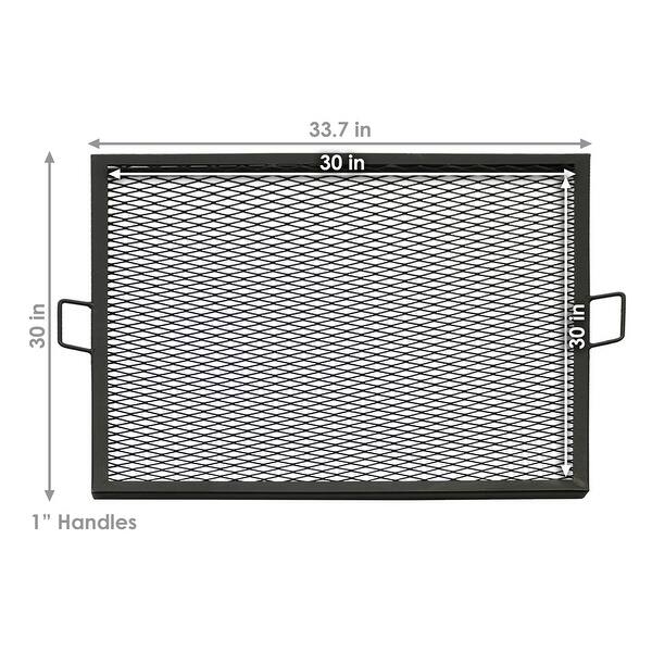 Sunnydaze X-Marks Square Fire Pit Cooking Grill - Multiple Sizes ...