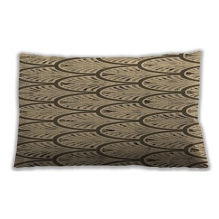 Ahgly Company Patterned Indoor-Outdoor Oak Brown Lumbar Throw Pillow ...