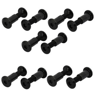 M6x16mm Carbon Steel Socket Hex Screw Post Fastener Black 10pcs ...