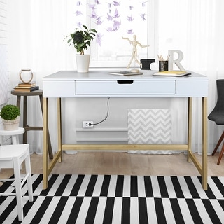 Art Deco Writing Desk, Maple and White Finish - Bed Bath & Beyond ...